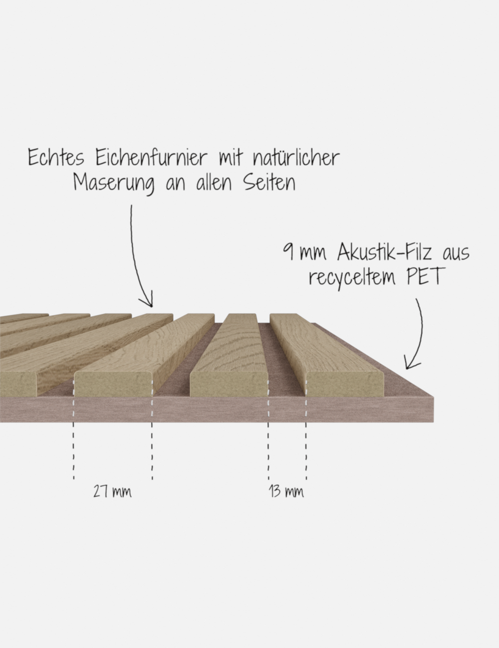 Akustikpaneel Massiv Eiche Natur